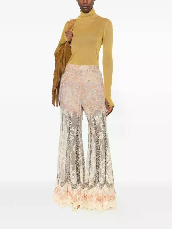 Zimmermann Paisley Print Flare Trousers - Neutrals
