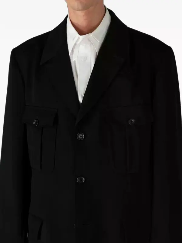 Yohji Yamamoto Multi-pocket Single-breasted Long Jacket