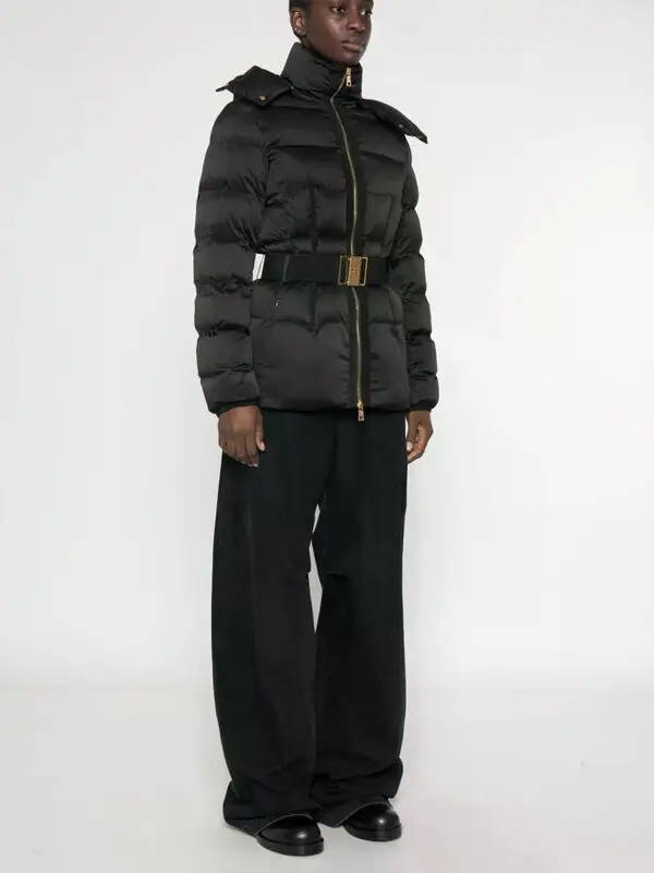 Elisabetta Franchi Belted Hooded Puffer Jacket