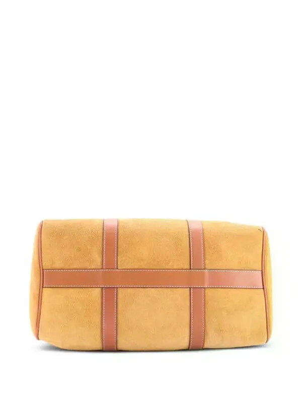 Celine Convertible Boston Bag Suede And Leather Travel Bag - Brown