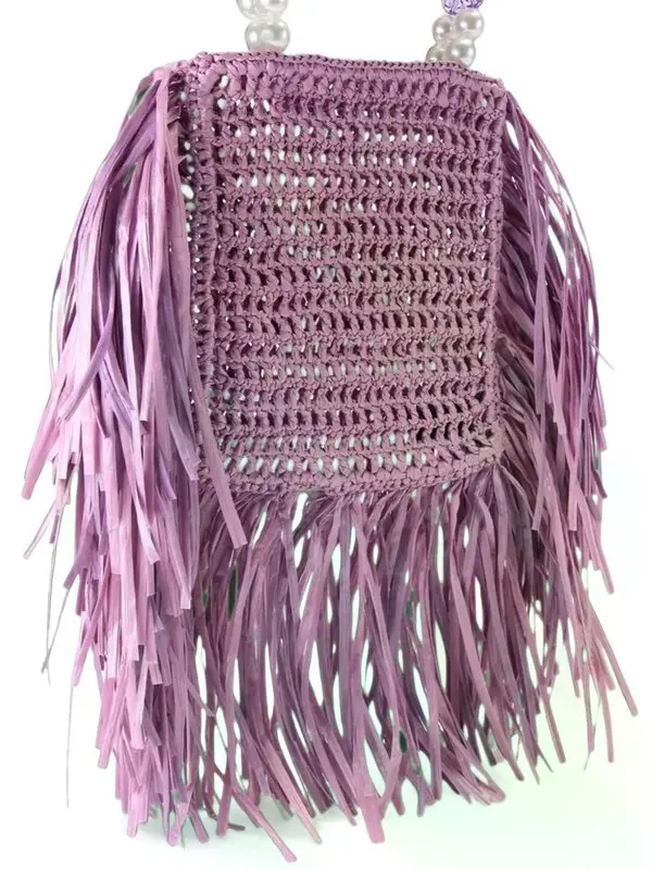 Kurt Geiger Fringe-trimmed Beaded-handle Tote Bag - Purple