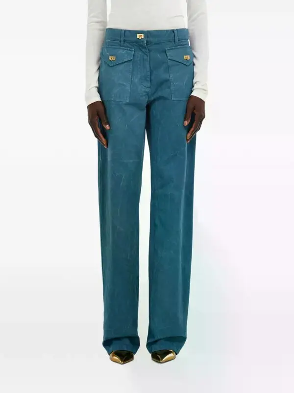 FERRAGAMO Washed Cotton Gabardine Trousers