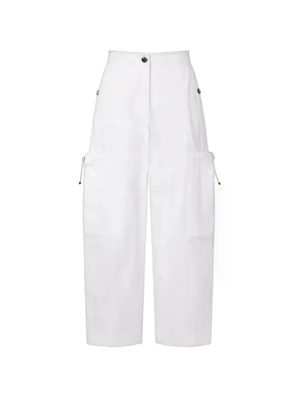 Max Mara Stretch Cotton Cargo Trousers - White