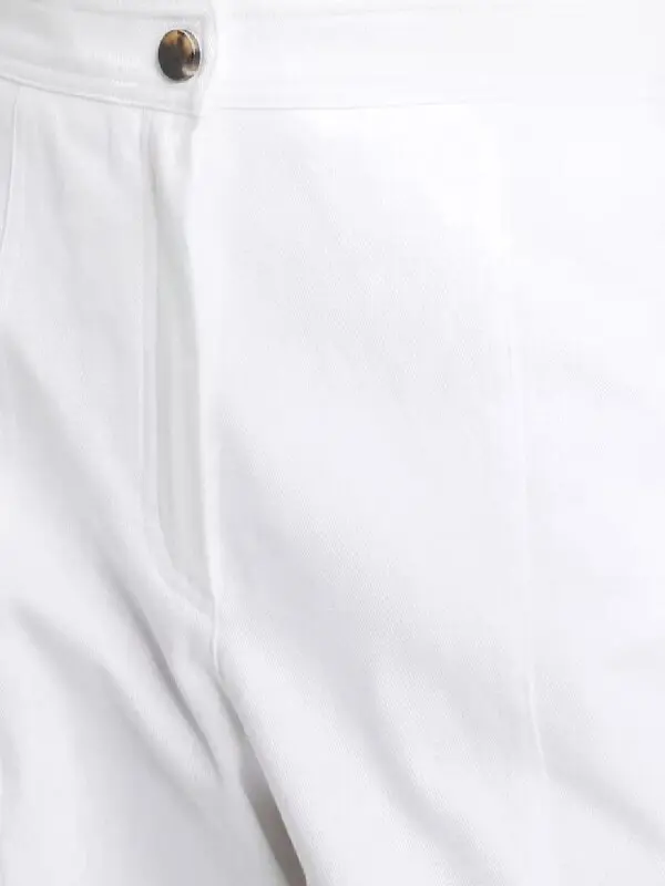 Max Mara Stretch Cotton Cargo Trousers - White