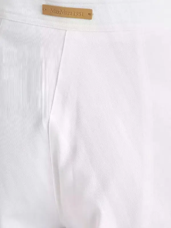 Max Mara Stretch Cotton Cargo Trousers - White