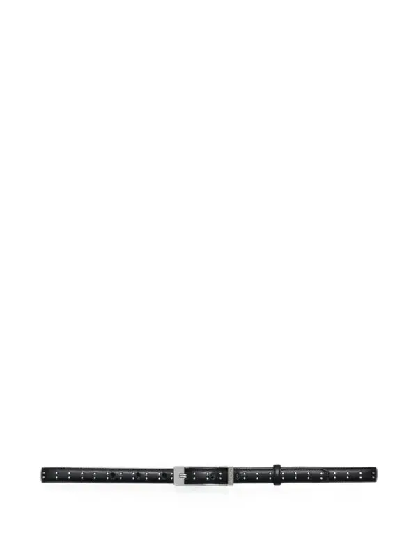 ANINE BING Elly Studded Smooth Leather Belt - Black