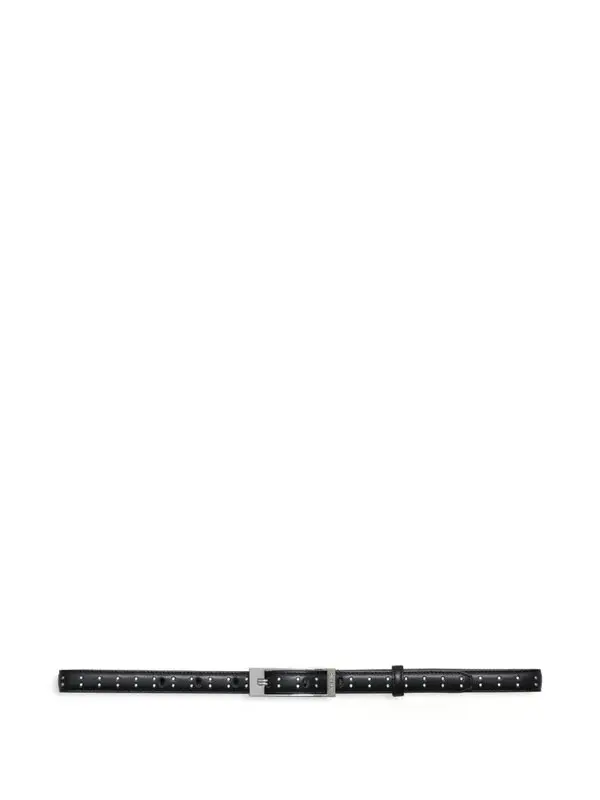 ANINE BING Elly Studded Smooth Leather Belt - Black