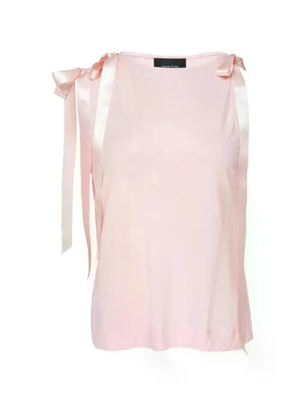 Simone Rocha Ribbon-detail Sleeveless Tank Top - Pink