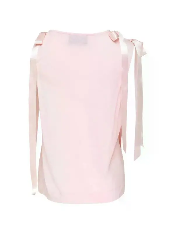 Simone Rocha Ribbon-detail Sleeveless Tank Top - Pink