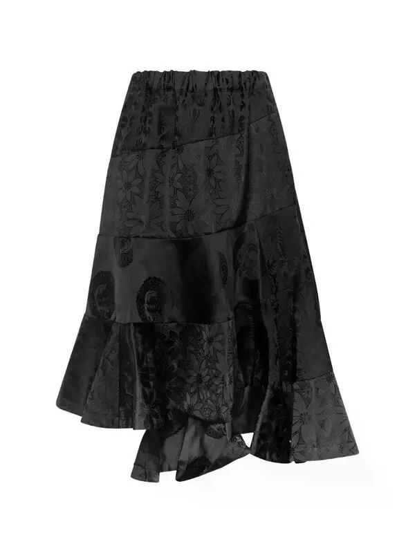 Comme Des Garçons Patchwork Jacquard-woven Midi Skirt