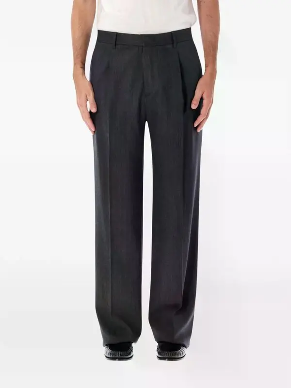 LARDINI Pleated Pressed-crease Trousers