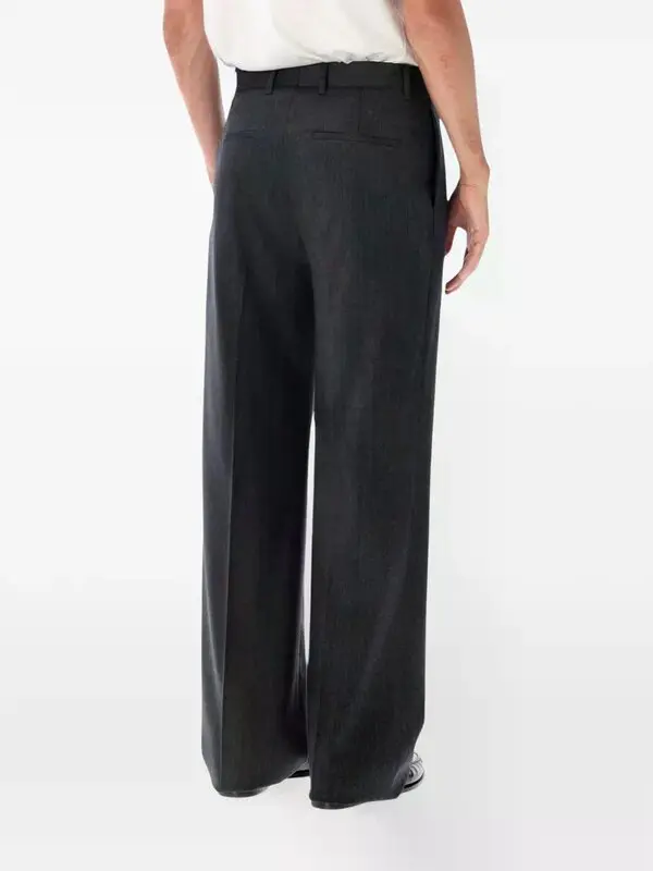 LARDINI Pleated Pressed-crease Trousers