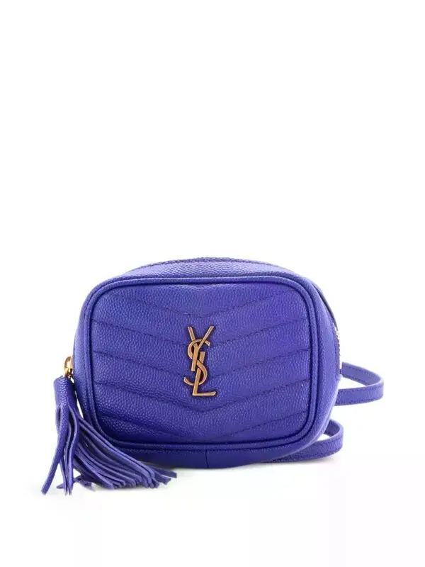 Saint Laurent Lou Camera Bag Matelasse Chevron Leather Baby Crossbody Bag - Blue