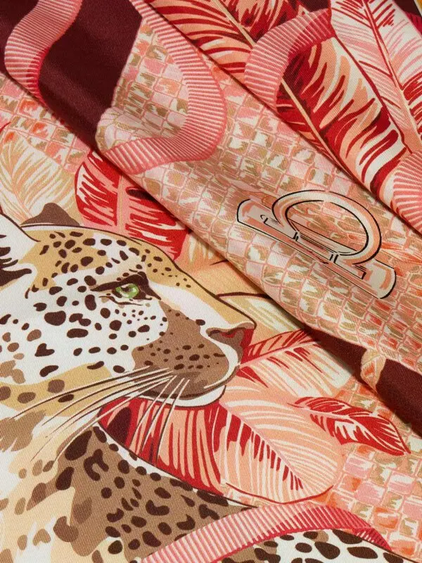 FERRAGAMO Feline Print Silk Foulard