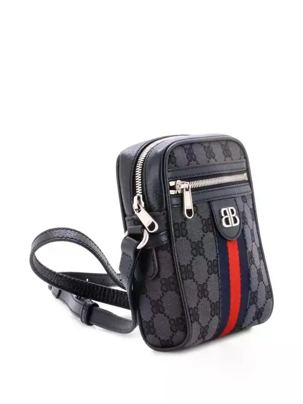Balenciaga X Gucci The Hacker Project Zip Messenger Bag Bb Canvas Mini Crossbody Bag