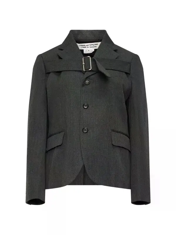 Comme Des Garçons Buckle-collar Tailored Blazer