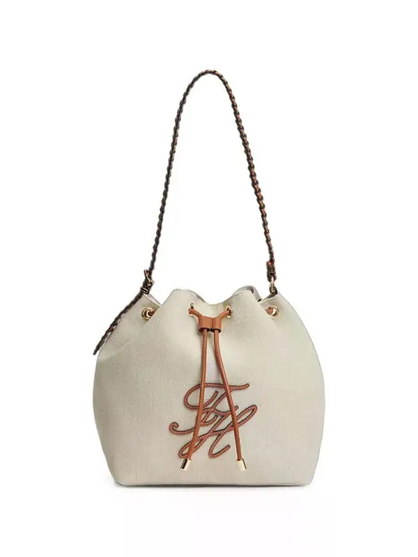 Tommy Hilfiger Logo-embroidered Canvas Bucket Bag
