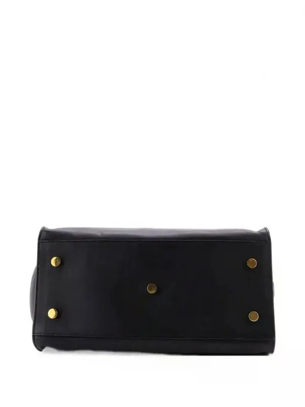 Saint Laurent Monogram Cabas Leather Satchel - Black