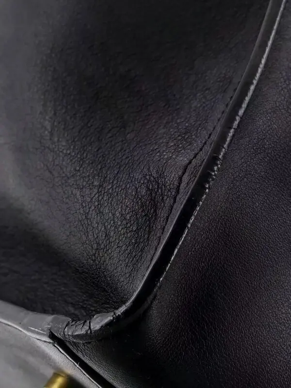 Saint Laurent Monogram Cabas Leather Satchel - Black