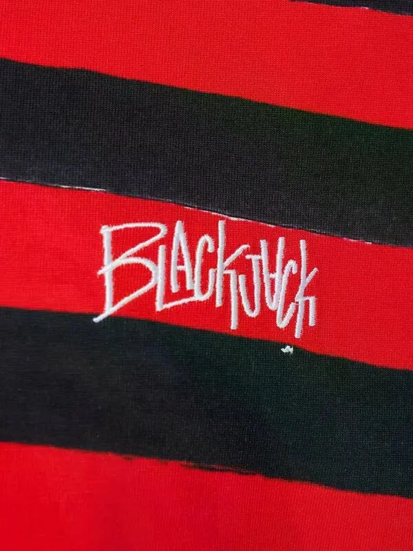 BLACKJACK Menace Stripe-print T-shirt