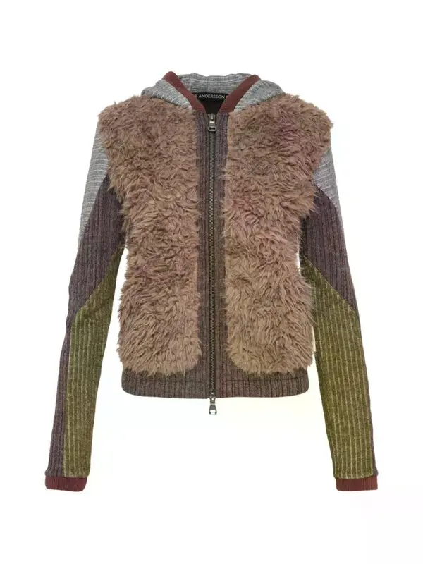 Andersson Bell Colour-blocked Faux-fur Hoodie