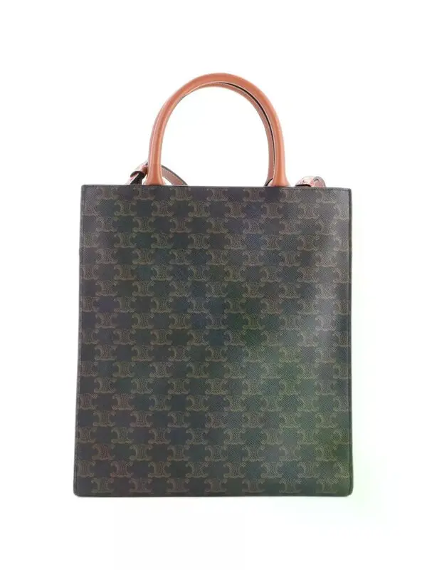 Celine Vertical Cabas Triomphe Coated Canvas Small Tote Bag