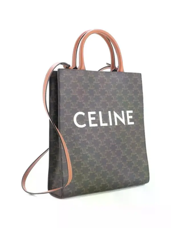 Celine Vertical Cabas Triomphe Coated Canvas Small Tote Bag