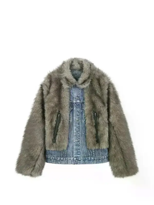 Andersson Bell Faux-fur Denim Jacket