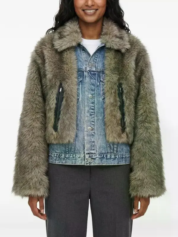 Andersson Bell Faux-fur Denim Jacket