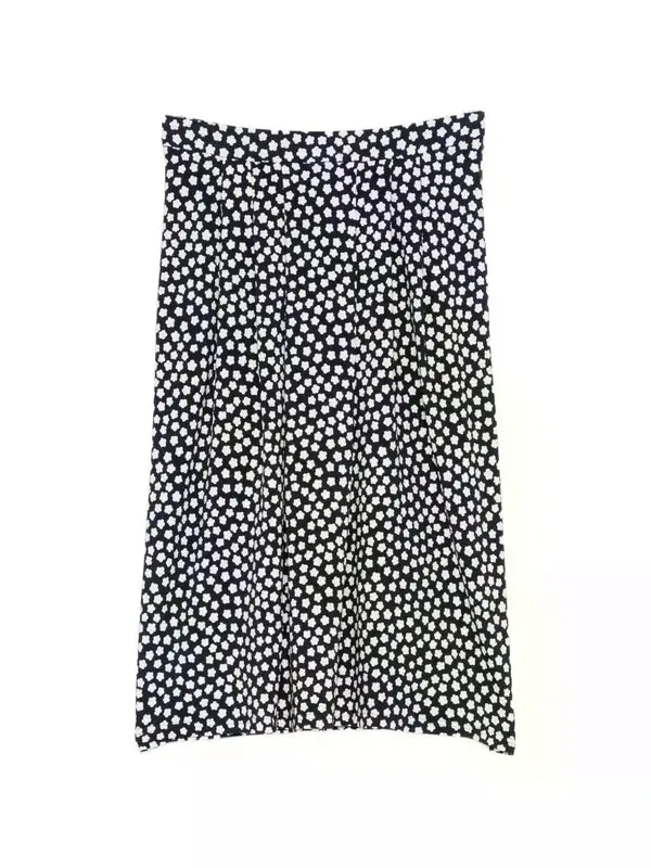 AGNES B. Floral-print Pleated Skirt