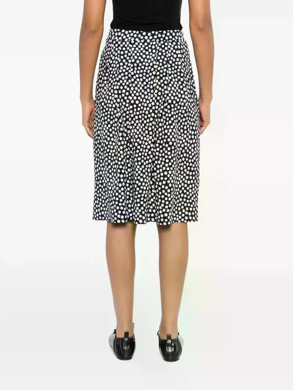 AGNES B. Floral-print Pleated Skirt