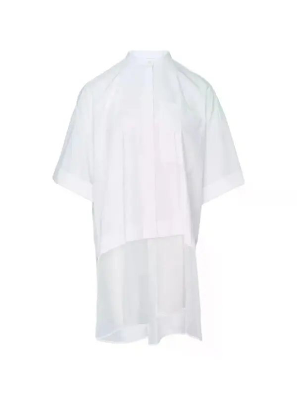 ENFOLD Sheer-panel Band-collar Shirt