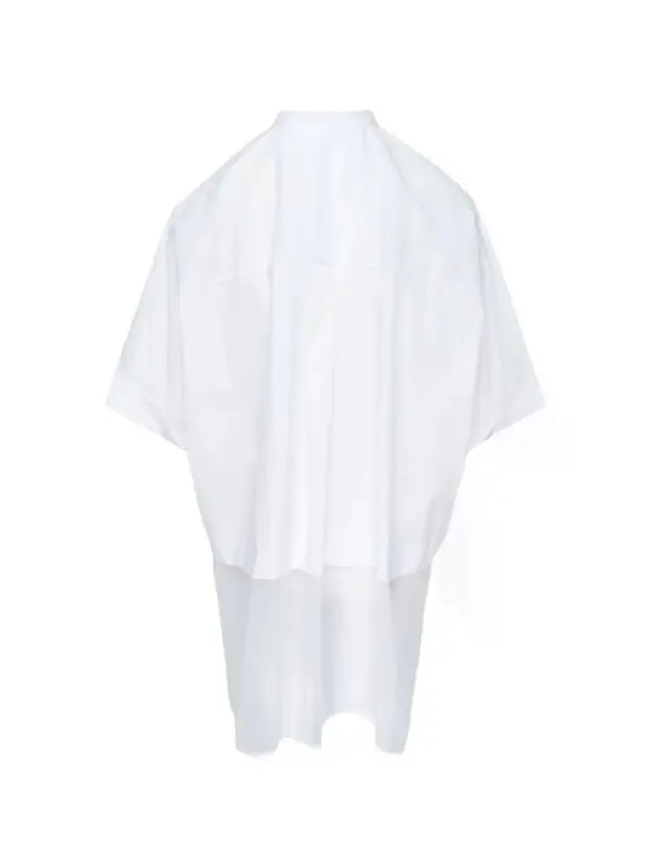 ENFOLD Sheer-panel Band-collar Shirt