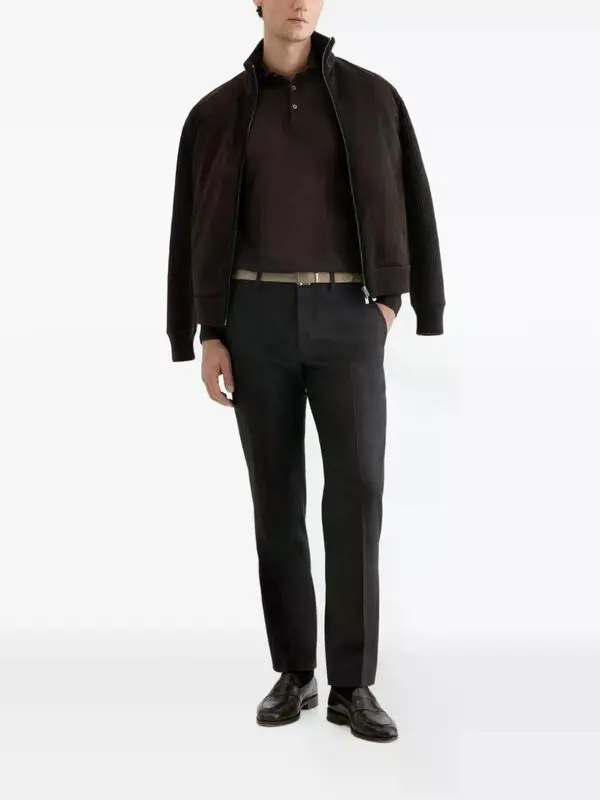 Agnona Long-sleeve Polo Shirt - Brown