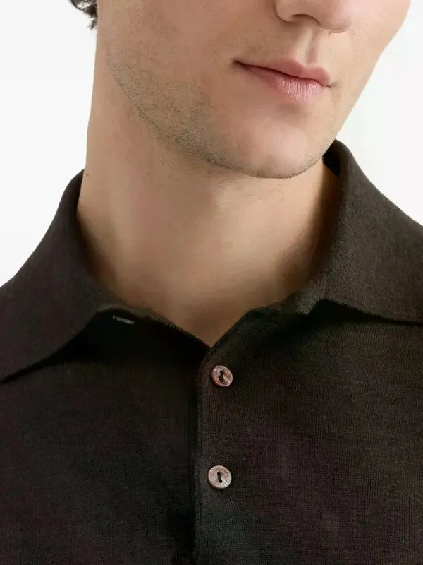 Agnona Long-sleeve Polo Shirt - Brown