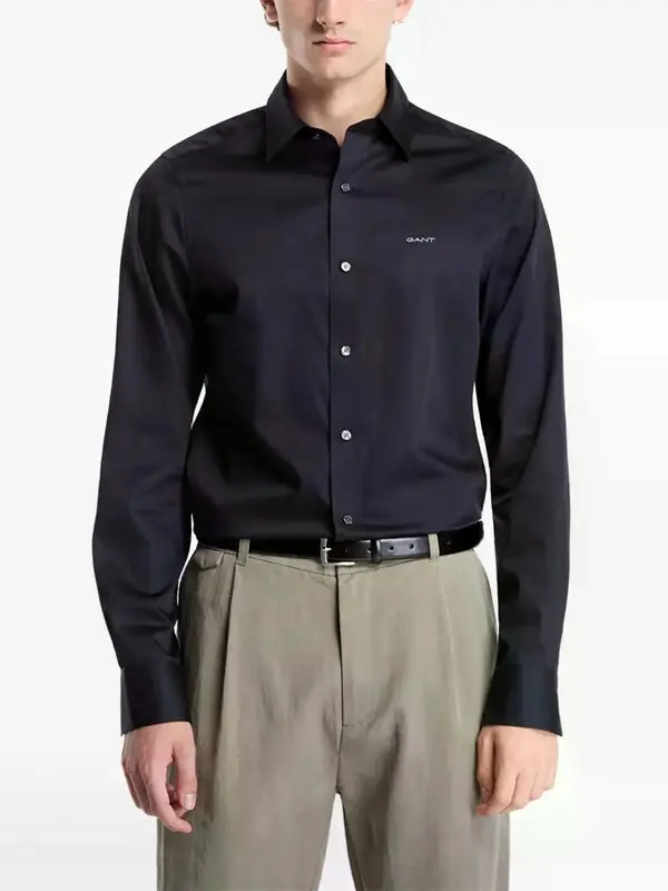 Gant Logo-embroidered Long-sleeve Shirt