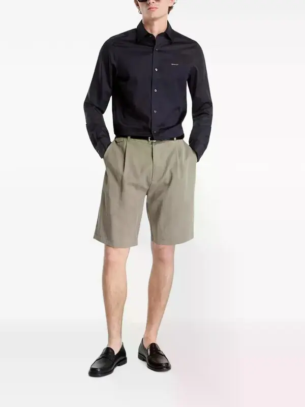 Gant Logo-embroidered Long-sleeve Shirt