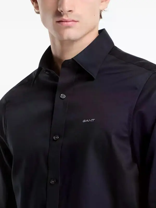 Gant Logo-embroidered Long-sleeve Shirt