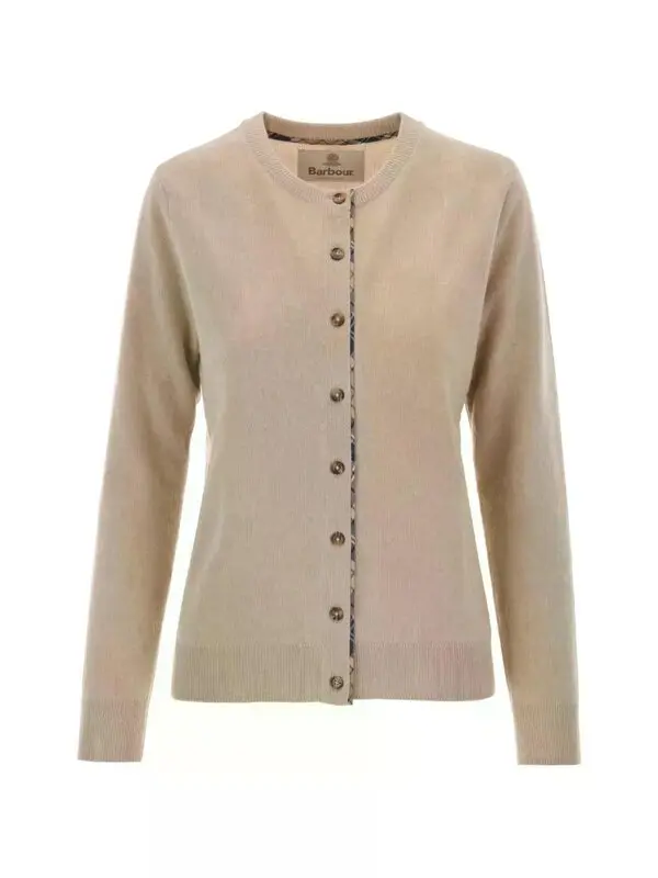 Barbour Tartan-trim Elbow-patch Cardigan - Neutrals