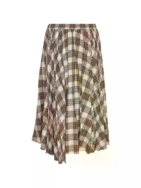 LEE MATHEWS Rowan Check-print Drawstring Midi Skirt