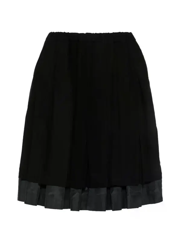 Comme Des Garçons Pleated Drawstring Midi Skirt - Black