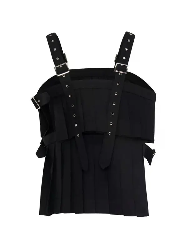 Noir Kei Ninomiya Pleated Buckle-strap Top