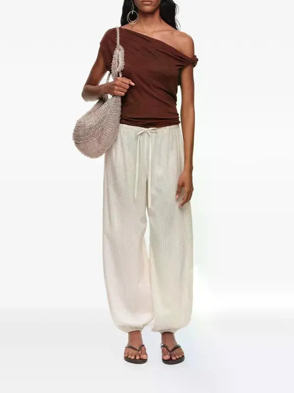 Bimba Y Lola Linen Knot-neckline Top