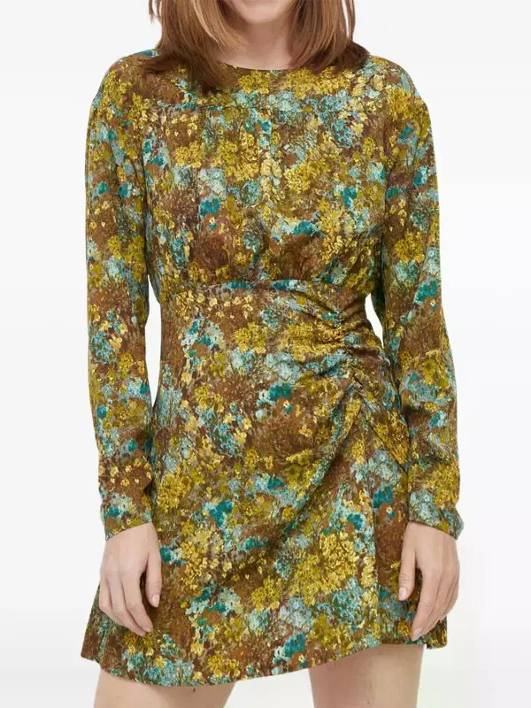 Sisley Floral-print Long-sleeve Mini Dress