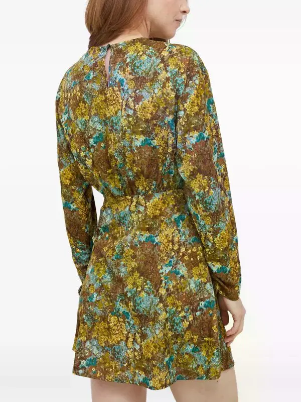 Sisley Floral-print Long-sleeve Mini Dress