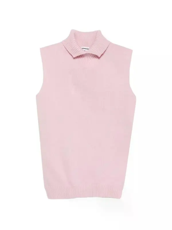 JIL SANDER High-neck Split-collar Gilet - Pink