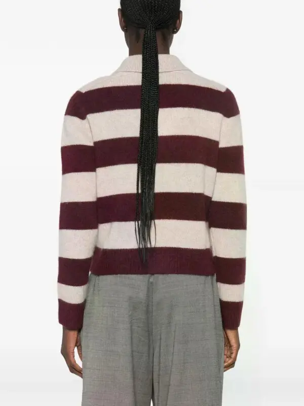 KUJTEN Royce Stripe Polo-collar Sweater