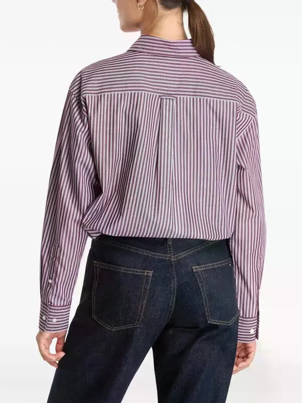 Gant Vertical-stripe Logo-embroidered Shirt