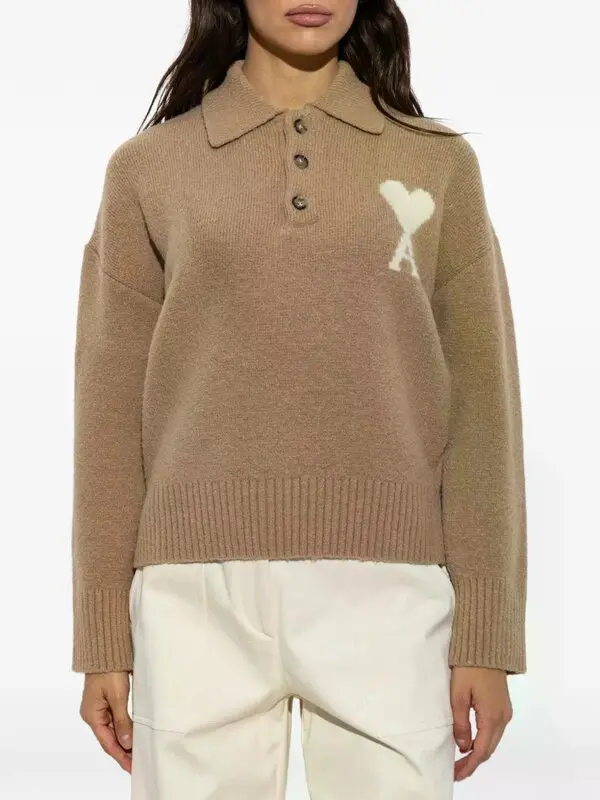 AMI Paris De Coeur Polo Sweater