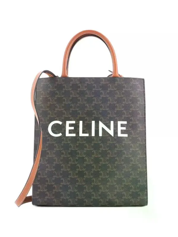 Celine Vertical Cabas Triomphe Coated Canvas Small Tote Bag